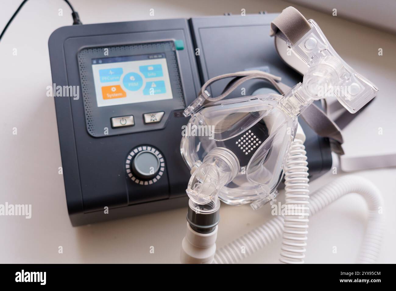 Medical Equipment for Respiratory Support with Oxygen Mask and Control ...