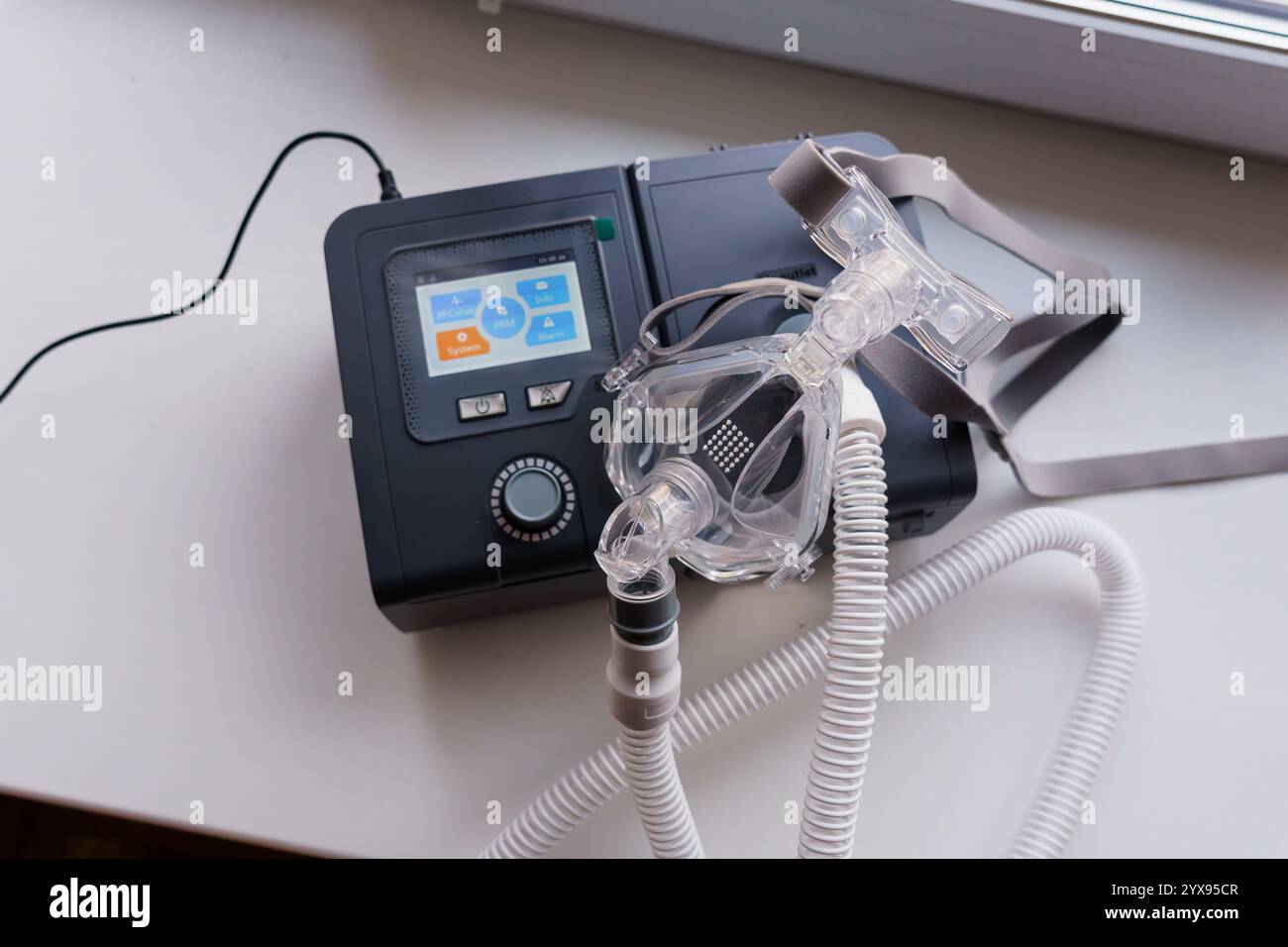 Innovative Portable Respiratory Device with Mask and Controls Stock ...