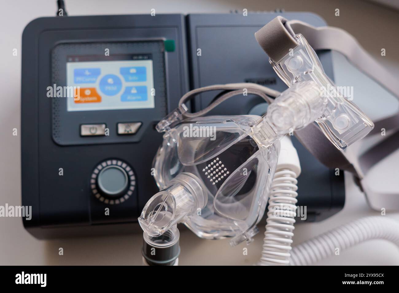 Advanced CPAP Machine with Clear Mask Ready for Sleep Therapy Stock ...