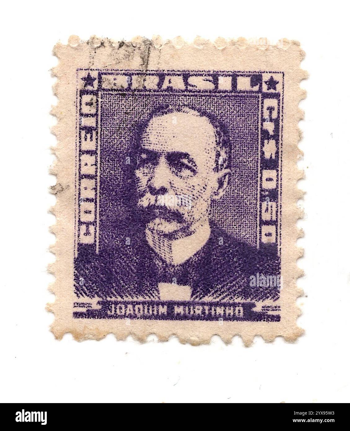 A vintage postage stamp from Brazil isolated on a white background ...