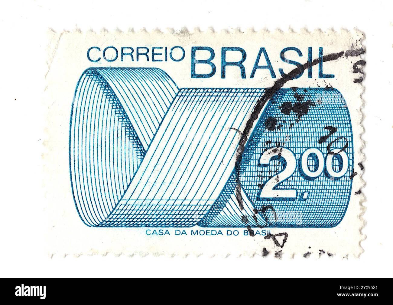 A vintage postage stamp from Brazil isolated on a white background ...
