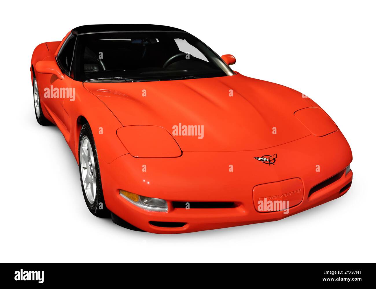 Red 1997 Chevrolet Corvette C5 Coupe isolated on white background with ...
