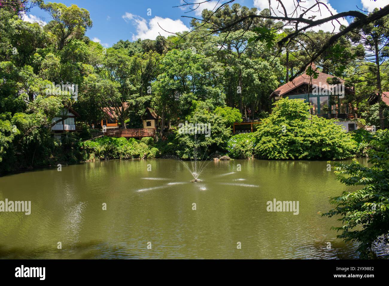 Lake at Parque Aldeia do Imigrante, popular tourist destination - Nova ...