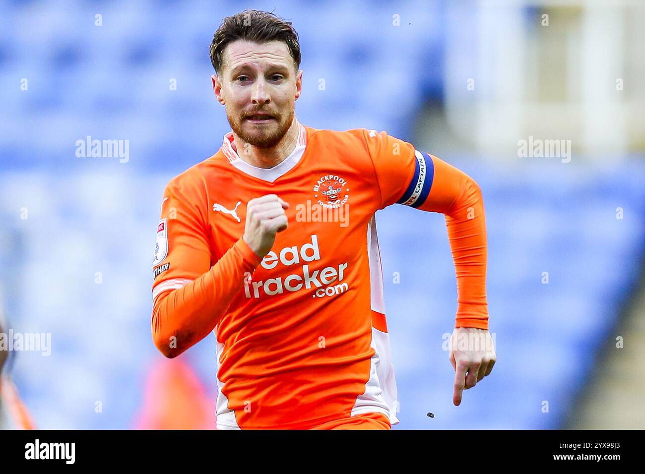 James Husband of Blackpool in action during the Sky Bet League 1 match ...