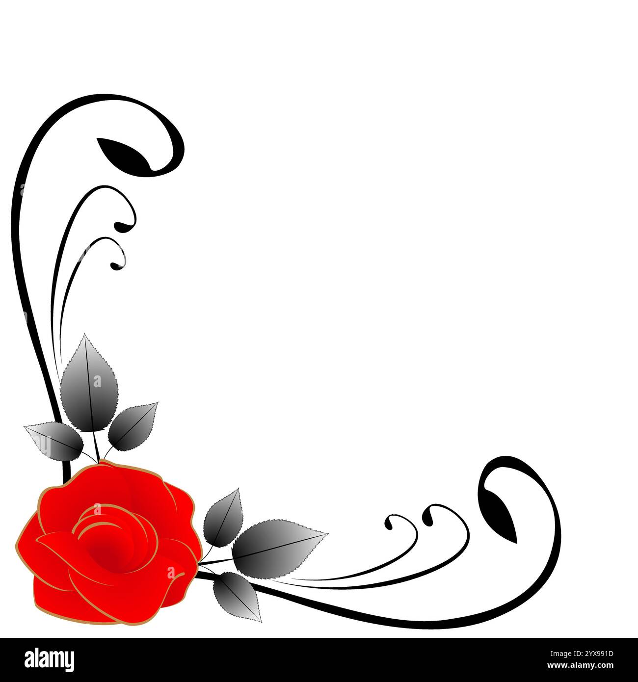 Rose corner border hi-res stock photography and images - Alamy