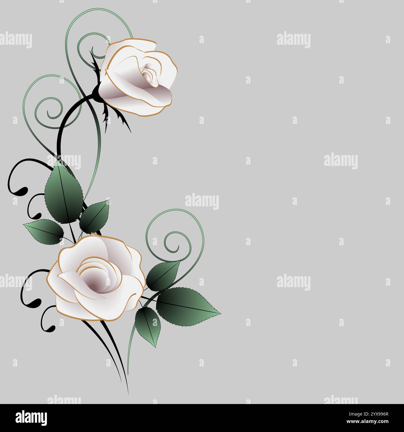 Floral background with roses, illustration Stock Vector Image & Art - Alamy