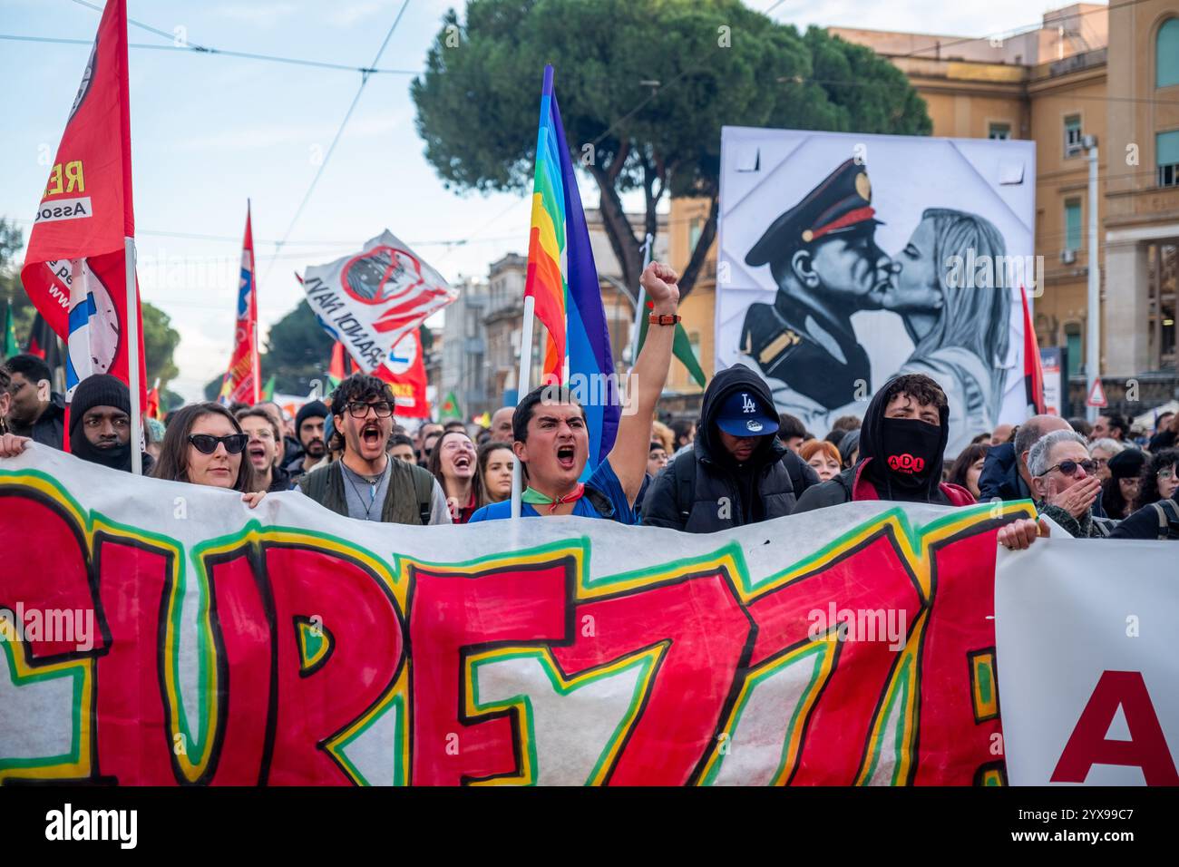 Rome, Rm, Italy. 14th Dec, 2024. Thousands join the march to protest ...
