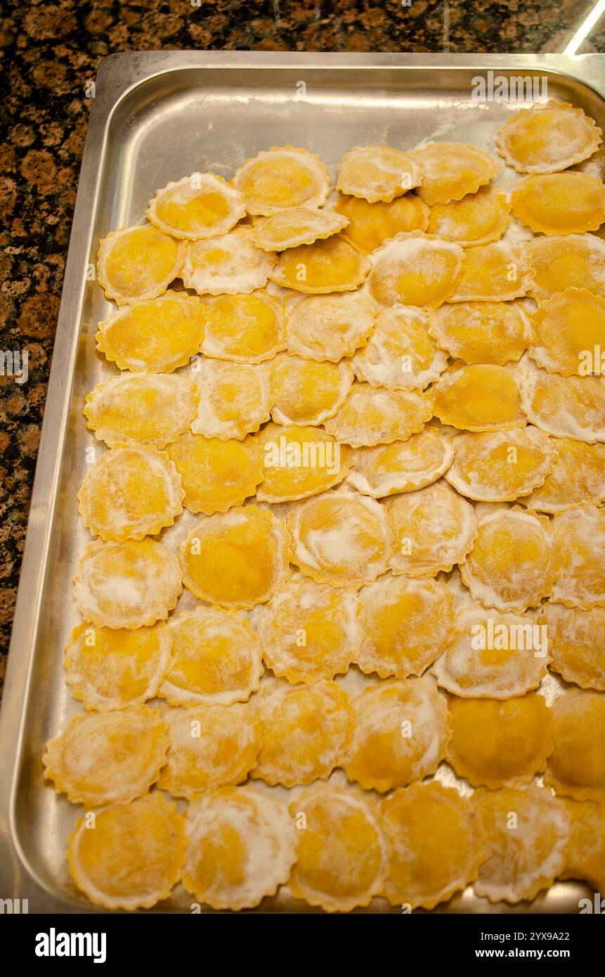 Cremona, Italy - November 15th 2020 Fresh pumpkin-filled marubini, a ...