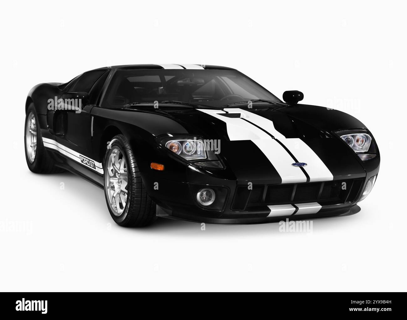 Black 2005-2006 Ford GT supercar sports car isolated with clipping path ...