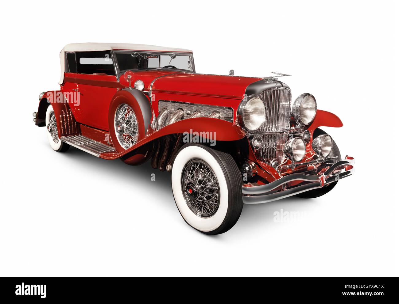 Red 1930 Duesenberg Model SJ Convertible Victoria by Rollston luxury ...