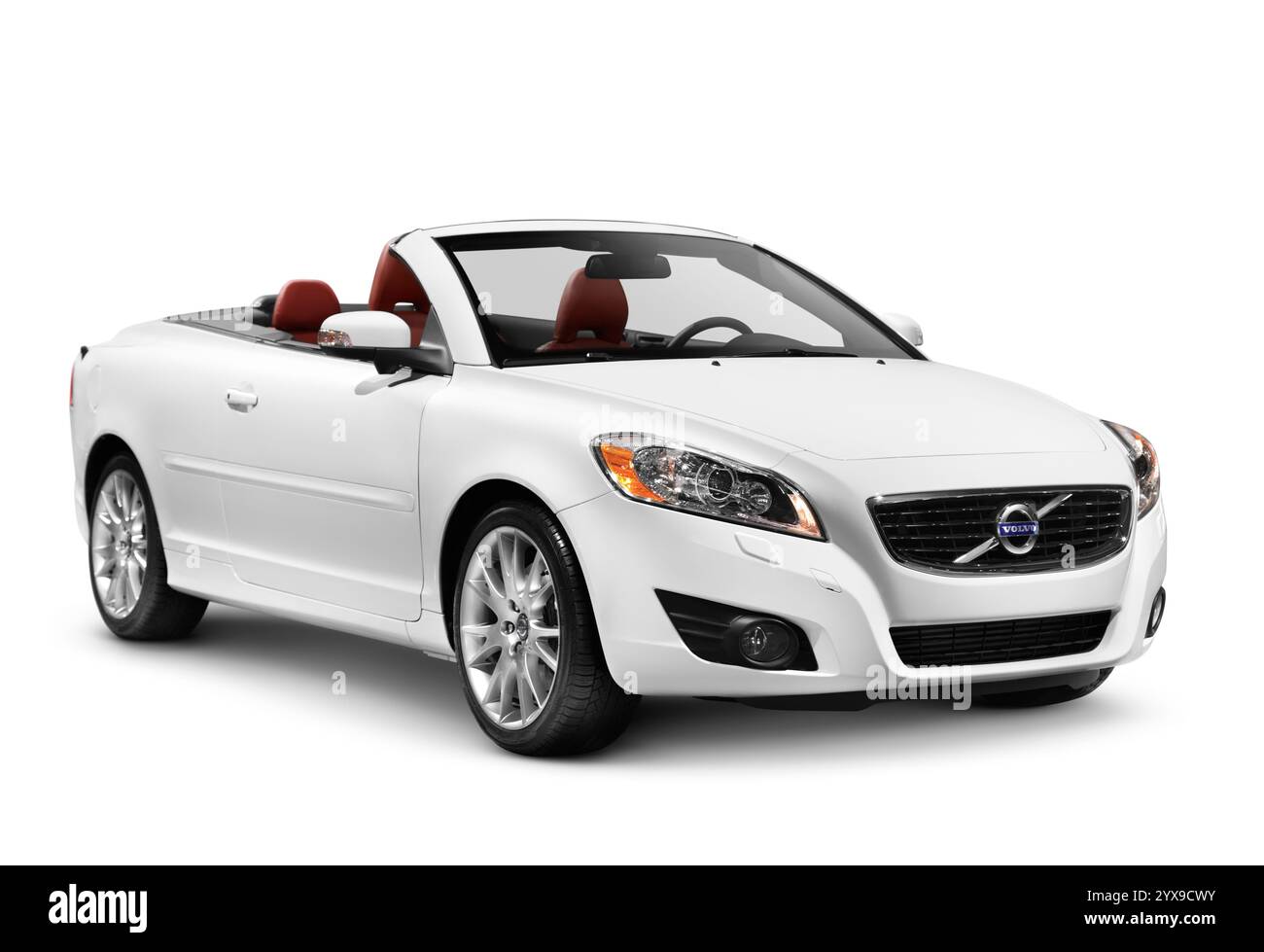 White 2011 Volvo C70 Coupe Convertible car isolated on white background ...