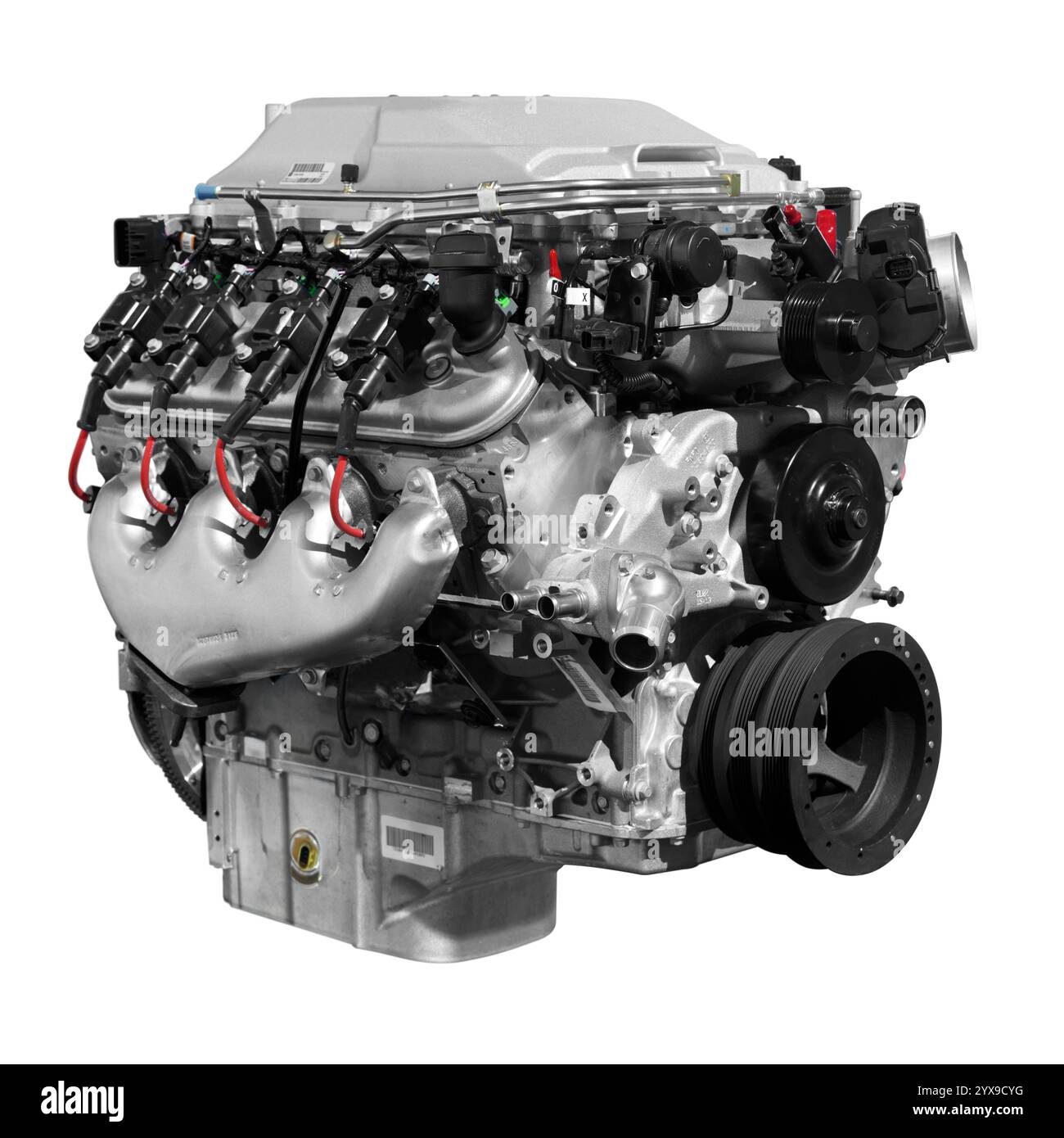 Supercharged V8 Cadillac 556HP 6.2L LSA engine isolated on white ...