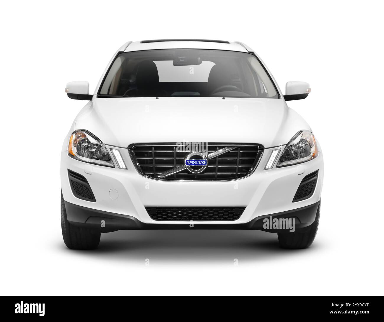 White 2011 Volvo XC60 3.2 AWD isolated car on white background with ...