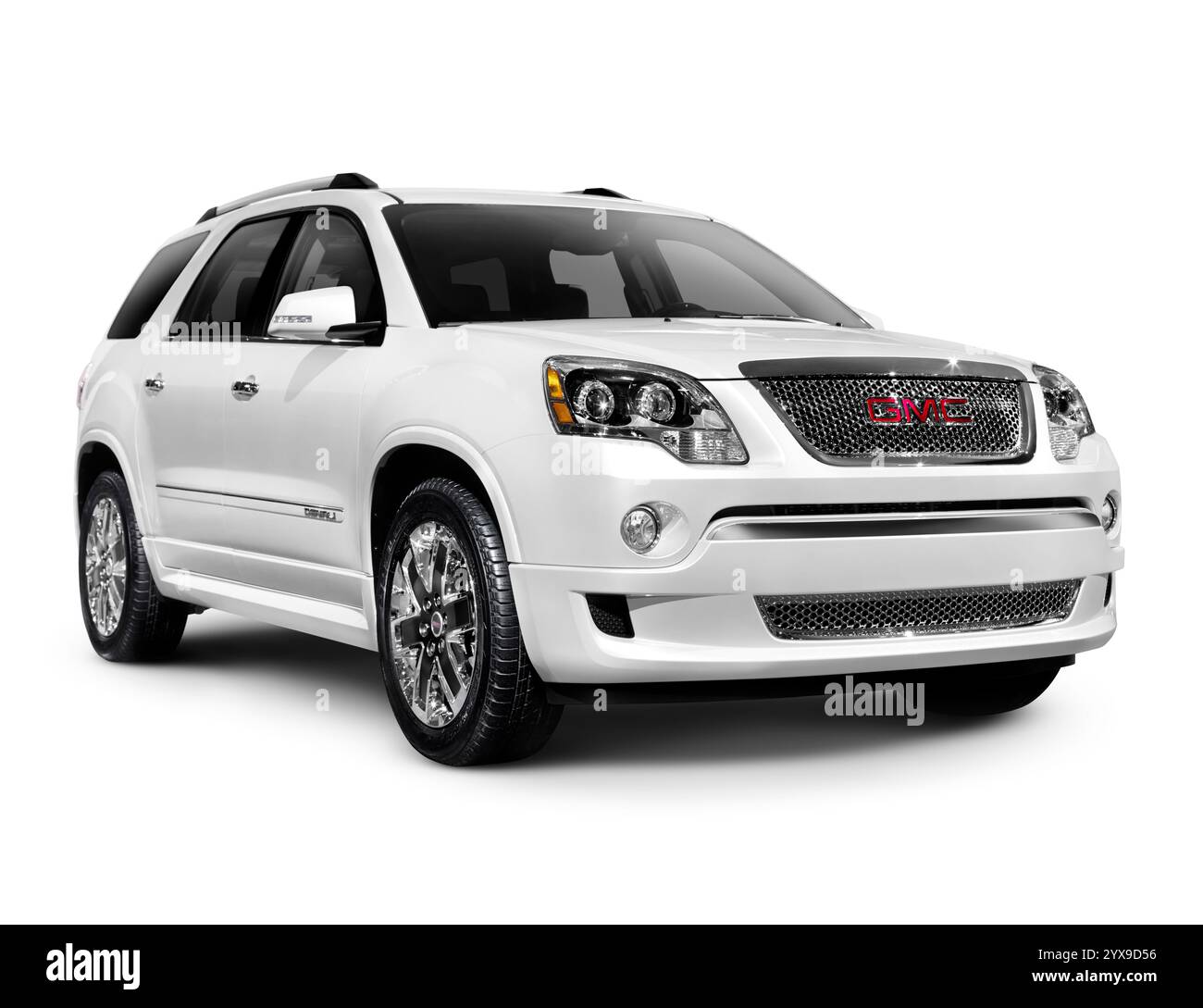 White 2012 GMC Acadia Denali Luxury Crossover Vehicle. Isolated car on ...