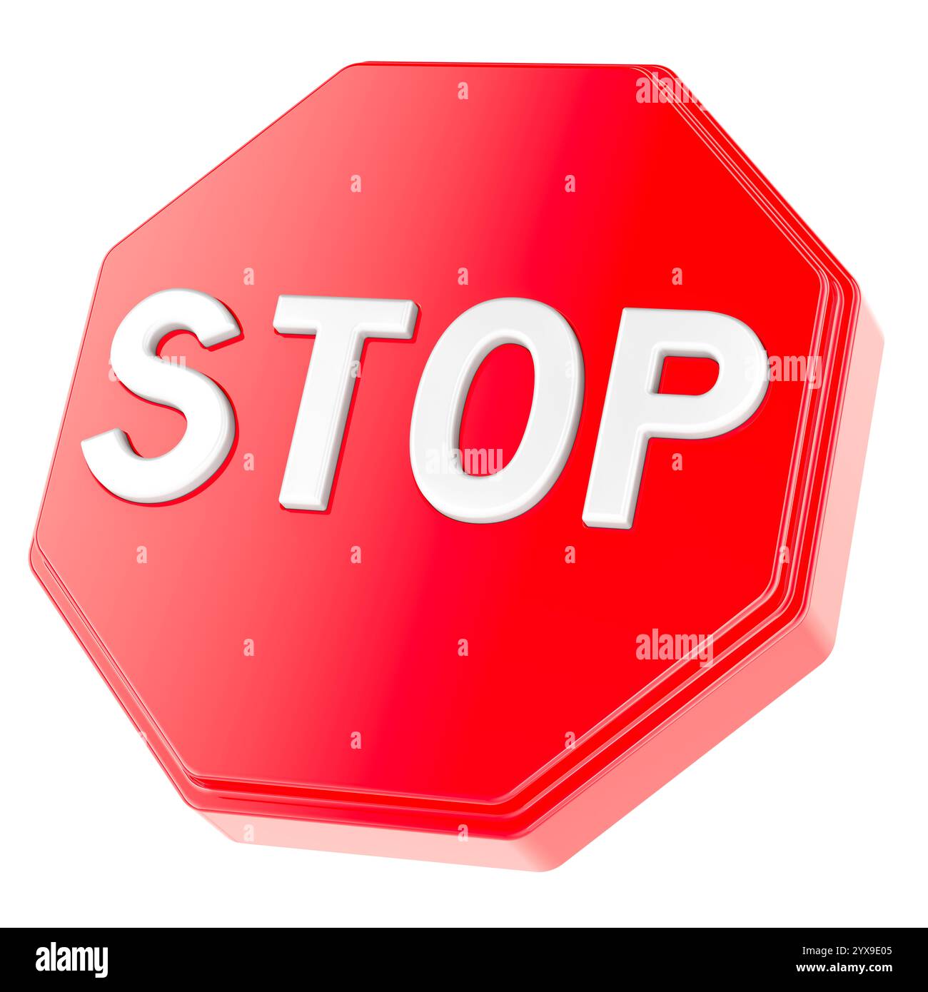 Stop, red sign. 3D rendering isolated on white background Stock Photo ...