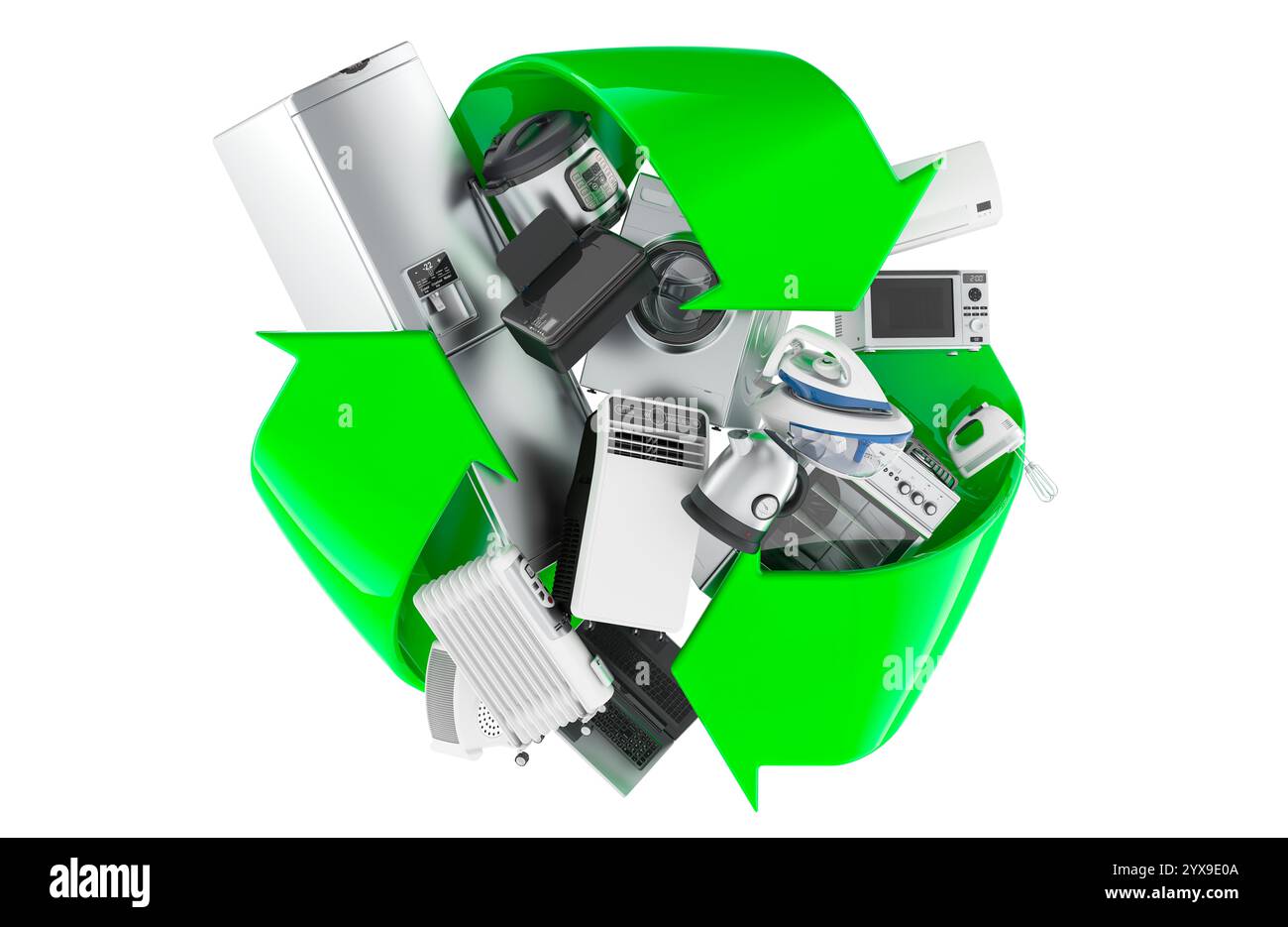 Recycling household appliances, concept. Household, kitchen and ...