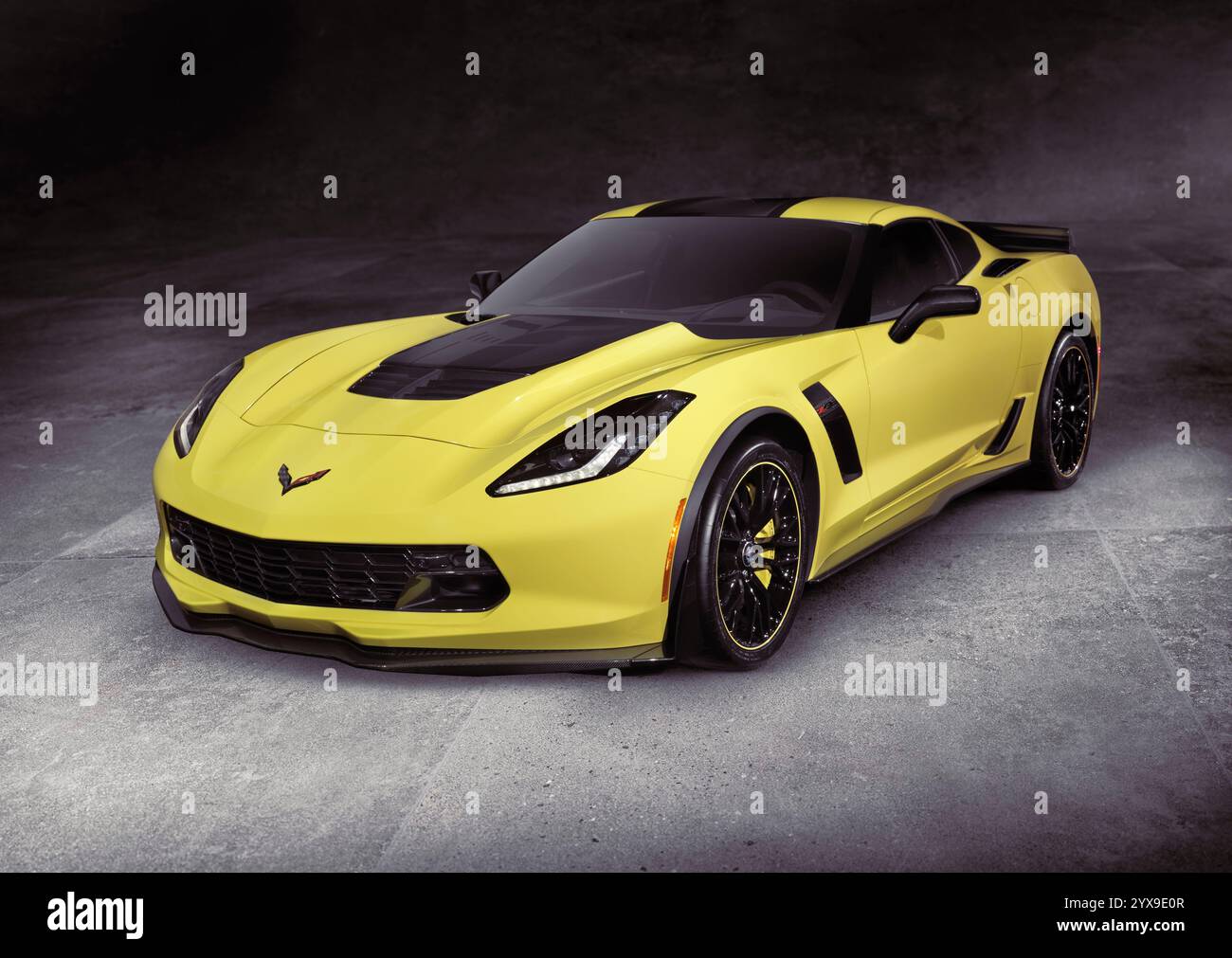 Yellow 2016 Chevrolet Corvette Z06 coupe luxury sports car super car on ...