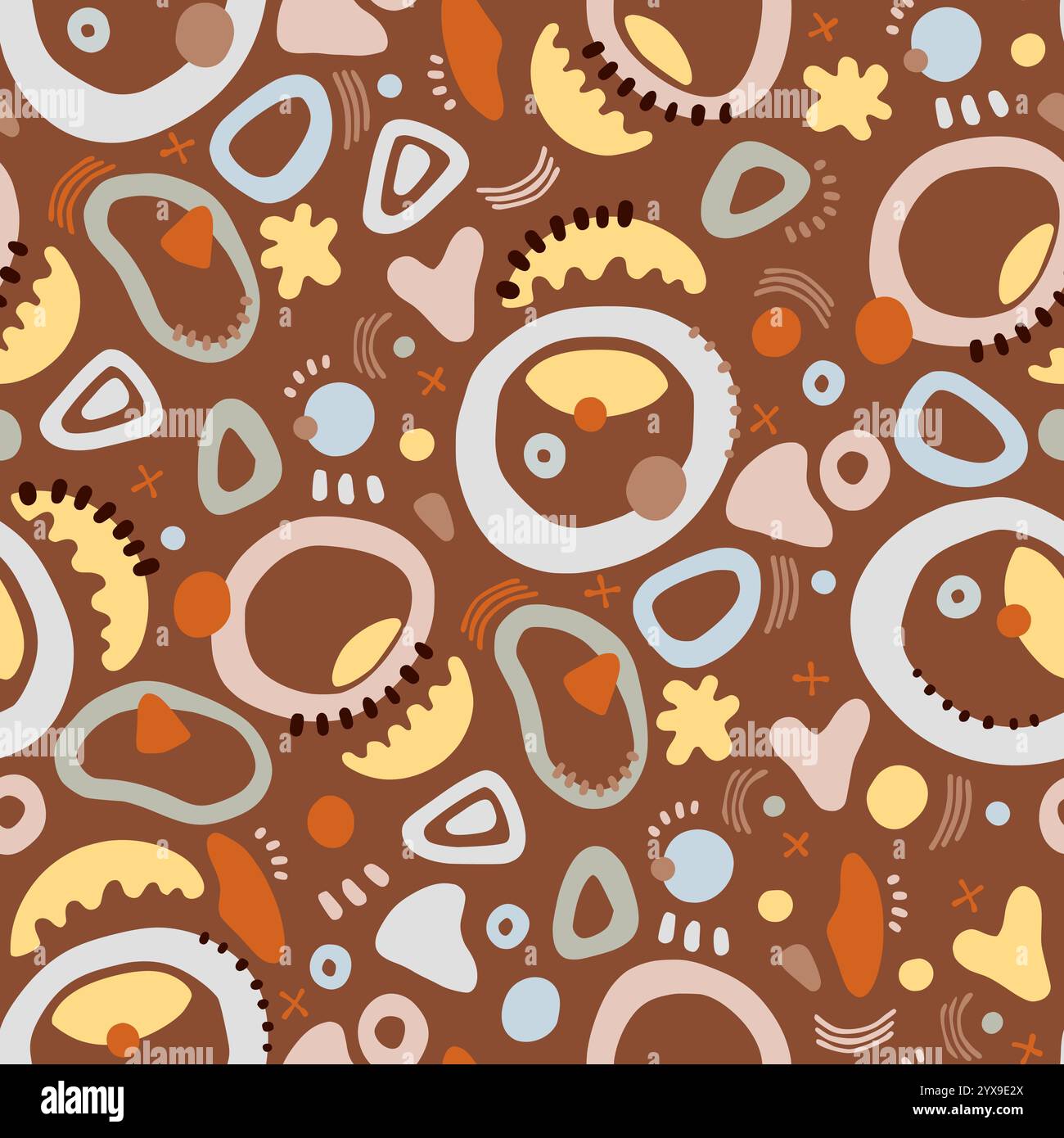 Abstract Geometric Shapes Circles in Bold Brown Color of the Year 2025 ...