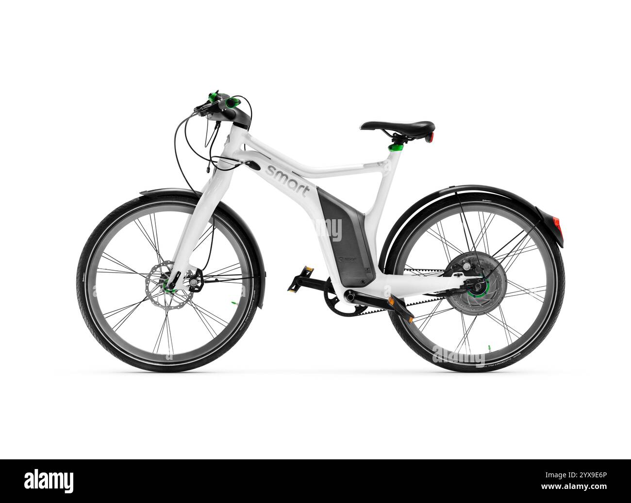 Smart ebike Electric bicycle isolated on white background with clipping ...
