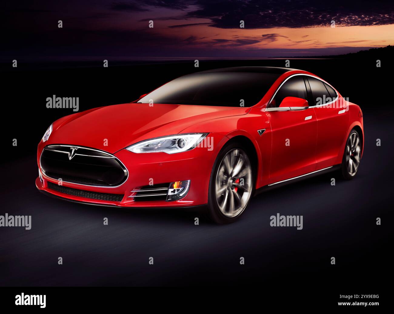 Red tesla model s outdoor hi-res stock photography and images - Alamy