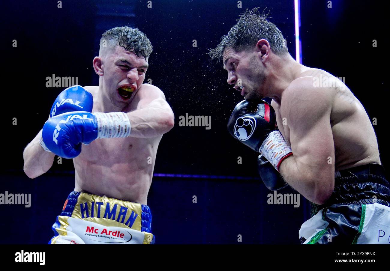 Stephen Mckenna (left) in action against Lee Cutler during the WBC ...