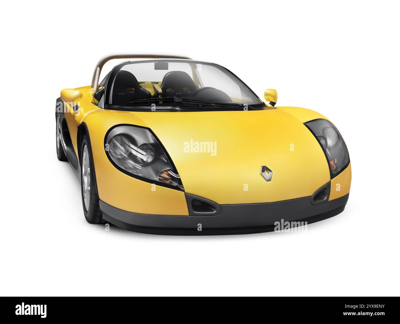 Yellow 1999 Renault Sport Spider Roadster French sports car isolated on ...