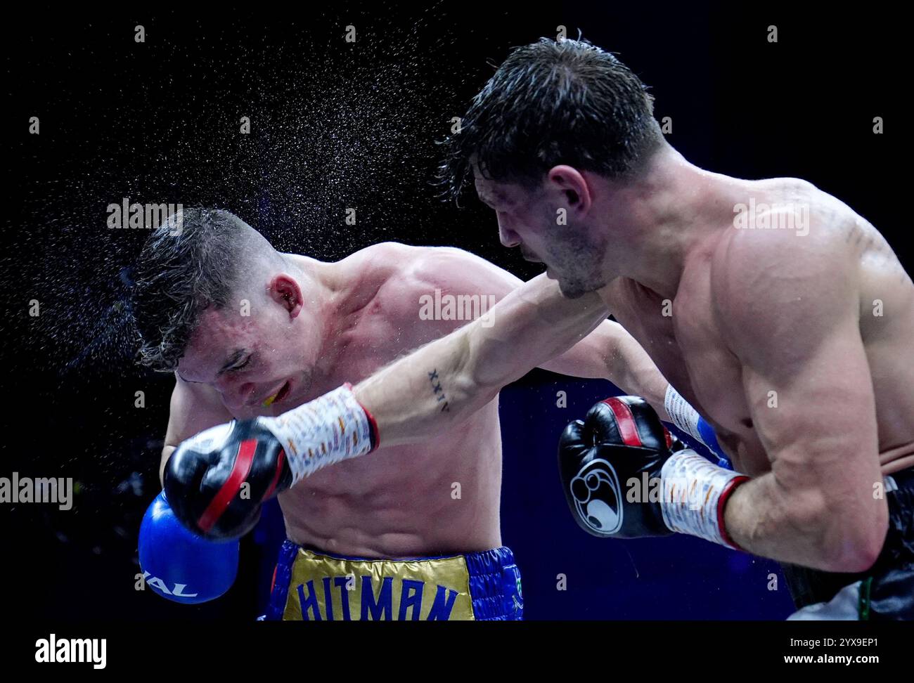 Lee Cutler (right) in action against Stephen Mckenna during the WBC International Silver Super ...