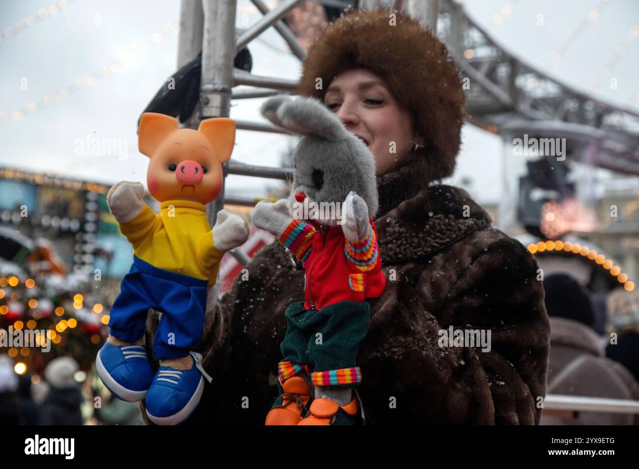 Moscow, Russia. 14th of December, 2024. Puppet characters Stepashka the ...