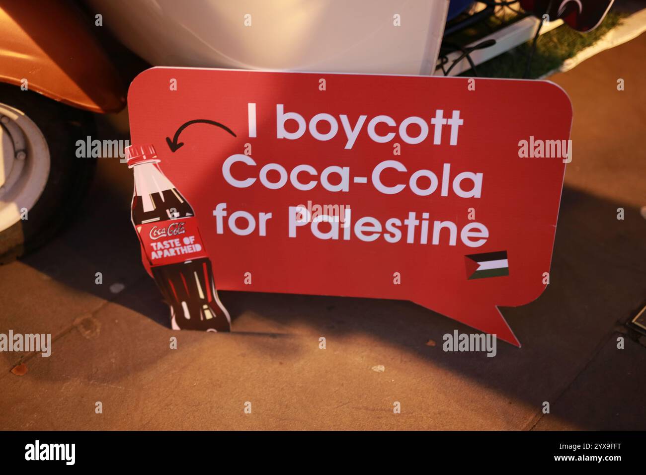 London, UK. 14 December 2024. Tuk Tuk boycott Coca-Cola. Rally for ...