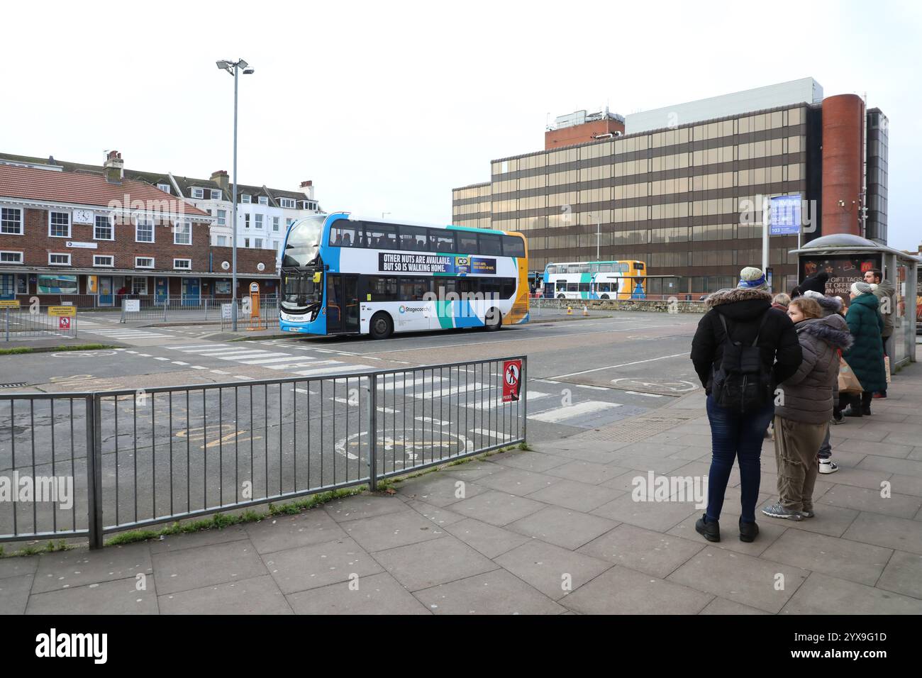 Folkestone bus station, Folkestone, Kent, England Stock Photo - Alamy