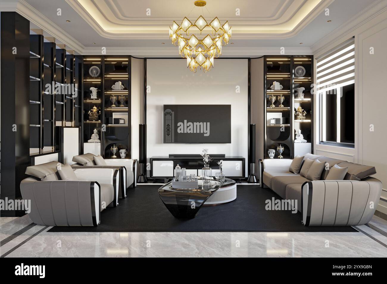 3d render of apartment interior Stock Photo - Alamy