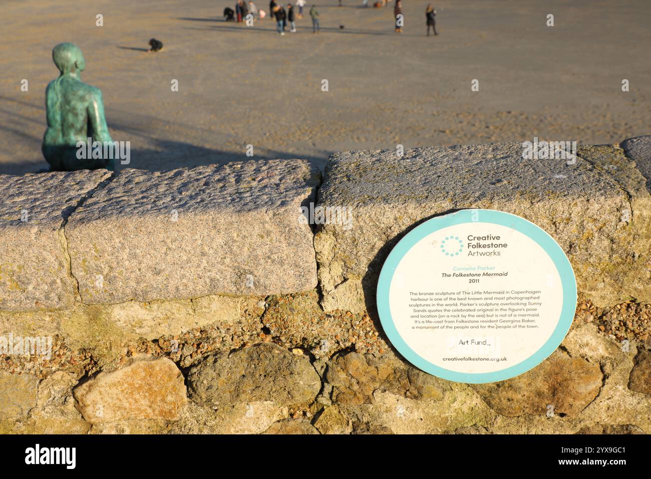 The Folkestone Mermaid sculpture at Sunny Sands beach in Folkestone ...