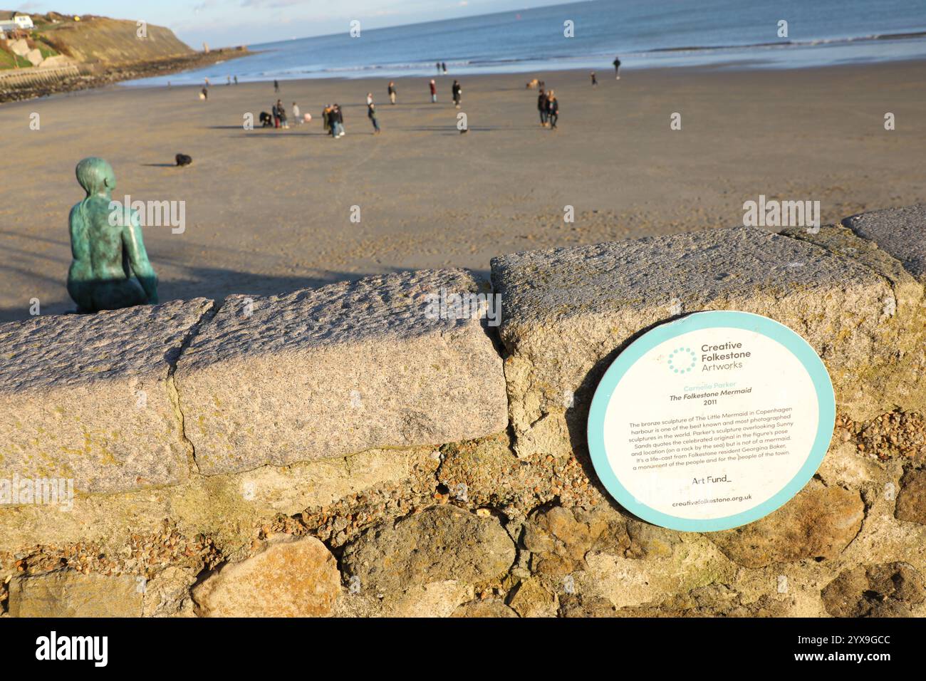 The Folkestone Mermaid sculpture at Sunny Sands beach in Folkestone ...