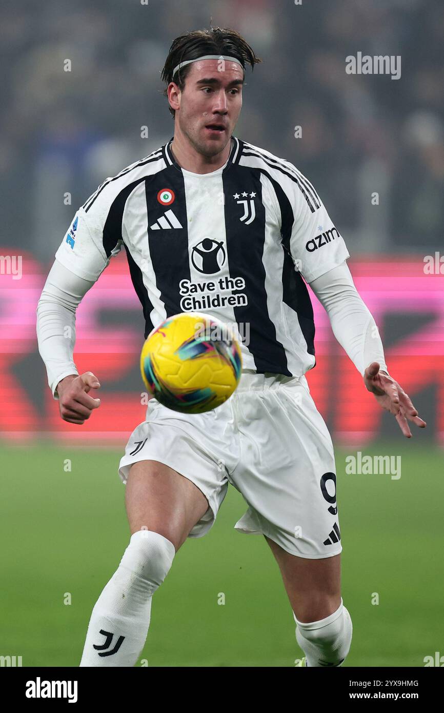 Torino, Italy. 14th Dec, 2024. Dusan Vlahovic of Juventus Fc in action ...
