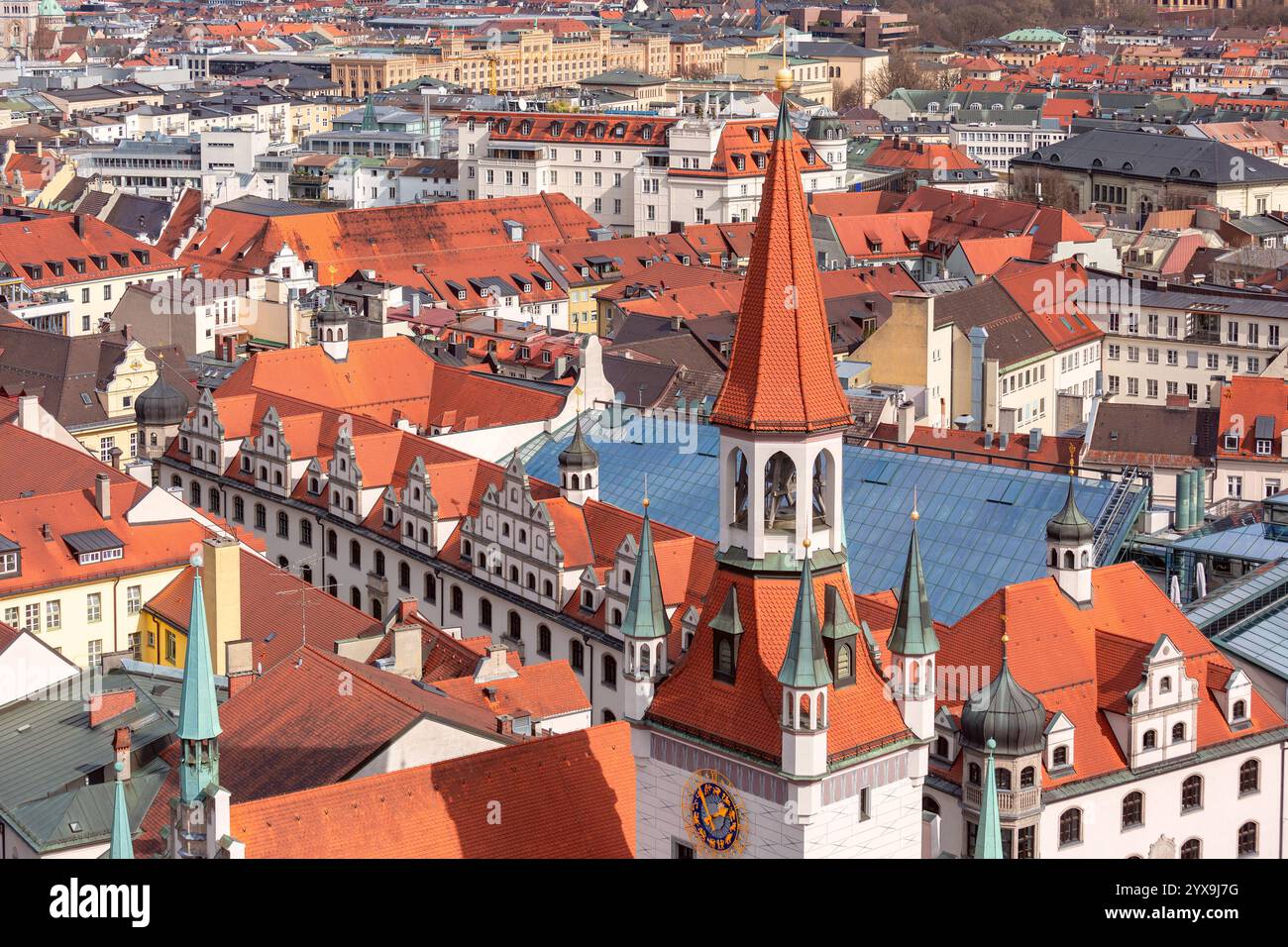 Panoramic view of the Old Town of Munich, Germany, showing historic ...