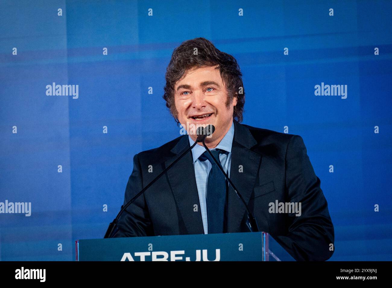 Rome, Italy. 14th Dec, 2024. Argentina's President Javier Milei attends ...