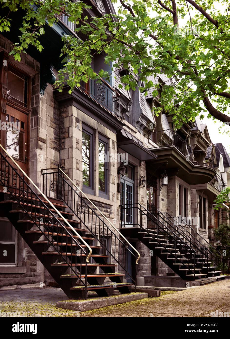 Row of historic townhouses, French style architecture houses, on Avenue ...