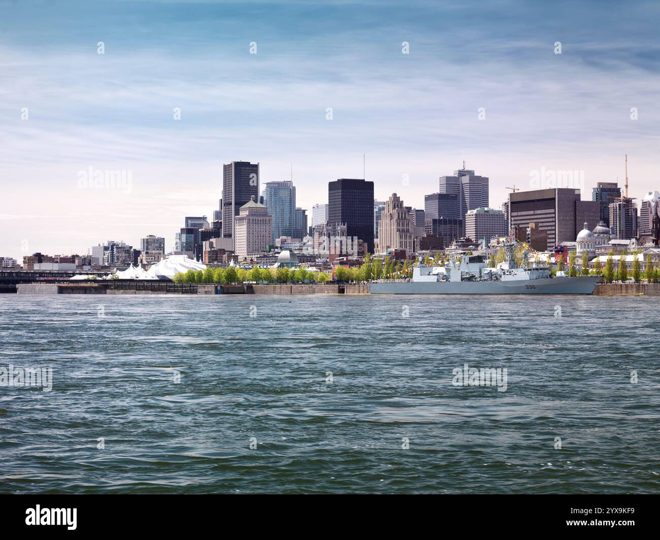 City of Montreal downtown waterfront skyline daytime scenery, Quebec ...