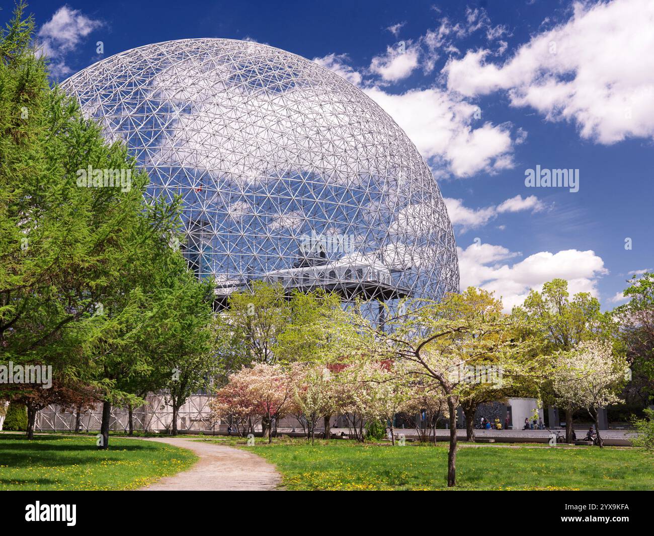 Montreal Biosphere springtime day scenery, Saint Helen's Island ...