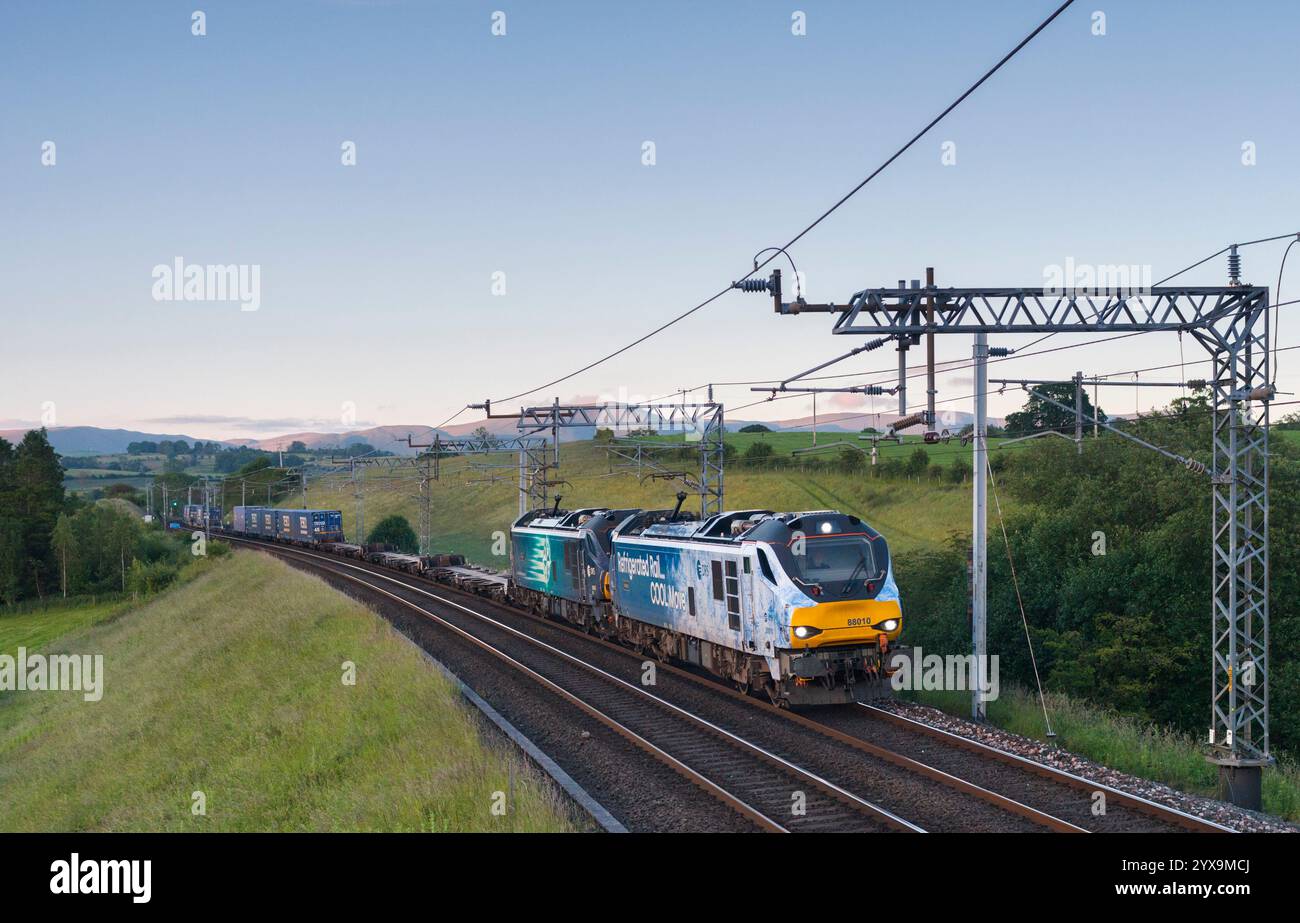 2 Direct rail Services class 88 locomotives on the west coast main line ...