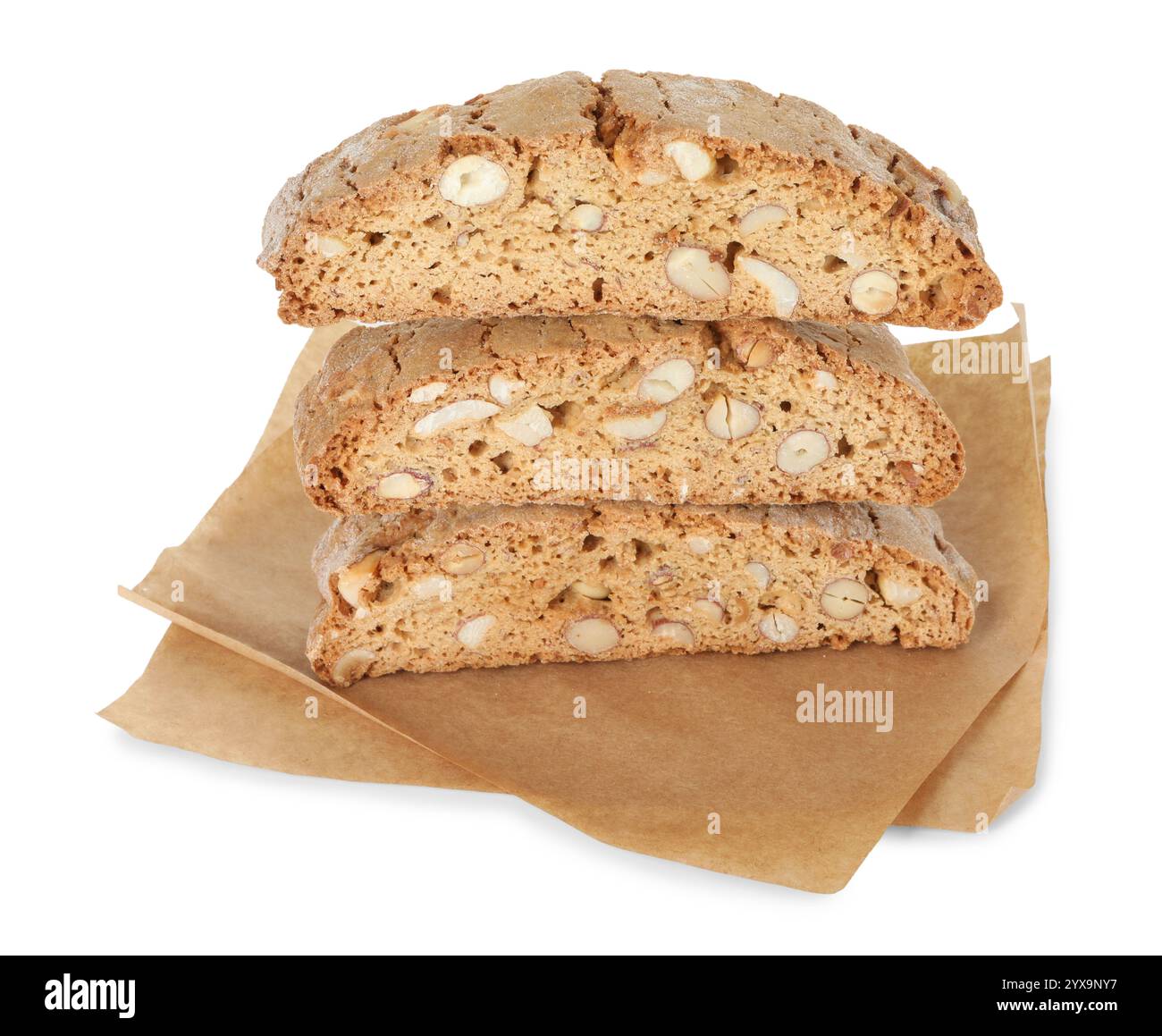 Traditional Italian almond biscuits (Cantucci) isolated on white Stock ...