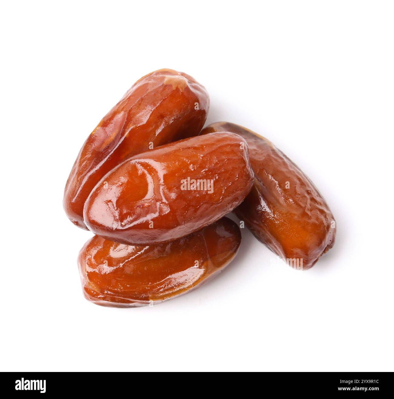 Tasty sweet dried dates isolated on white, top view Stock Photo - Alamy