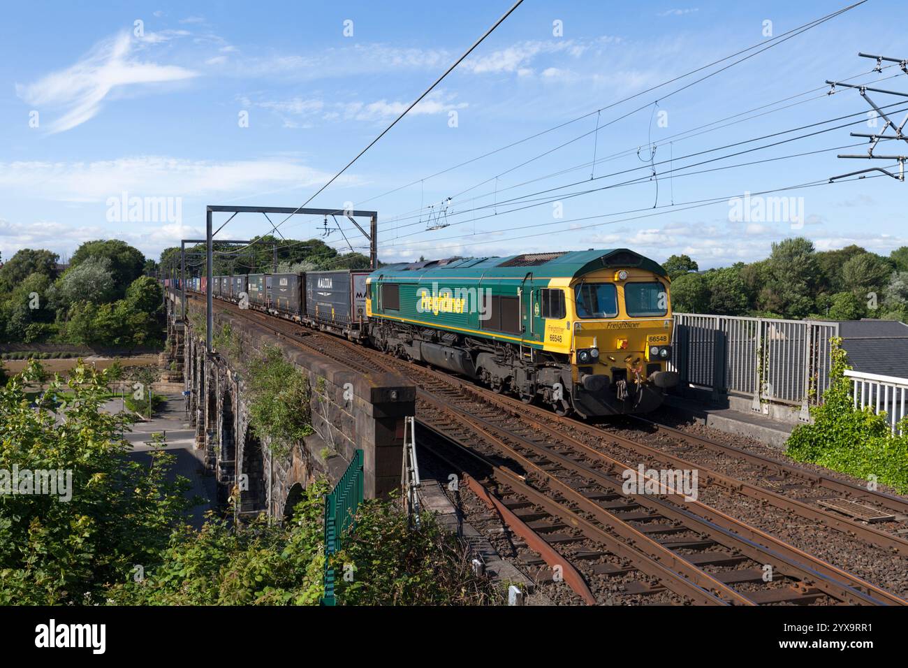 Freightliner class 66 diesel locomotive 66548 on the west coast main ...