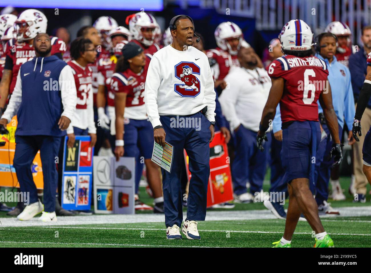 Atlanta, Georgia. 14th Dec, 2024. South Carolina State head coach ...