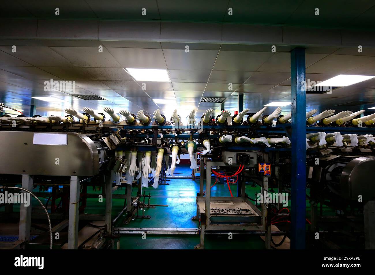 Gloves factory production workshop and mechanical equipment Stock Photo ...