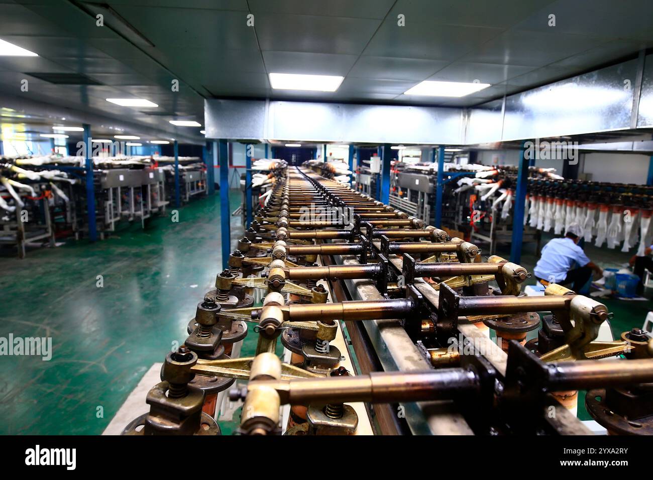 Gloves factory production workshop and mechanical equipment Stock Photo ...