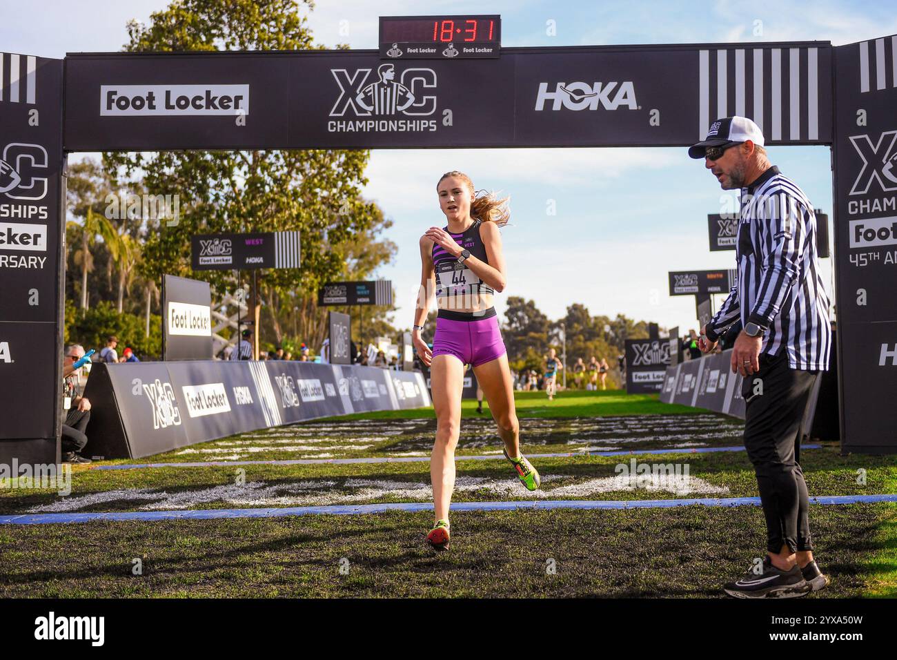 Adria Favero celebrates after placing 21st in the girls race in 18:30.1 ...