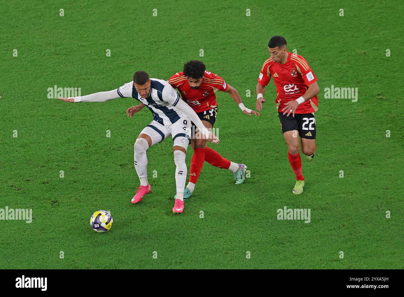Doha, Qatar. 14th Dec, 2024. Nelson Deossa of Pachuca battles for ...