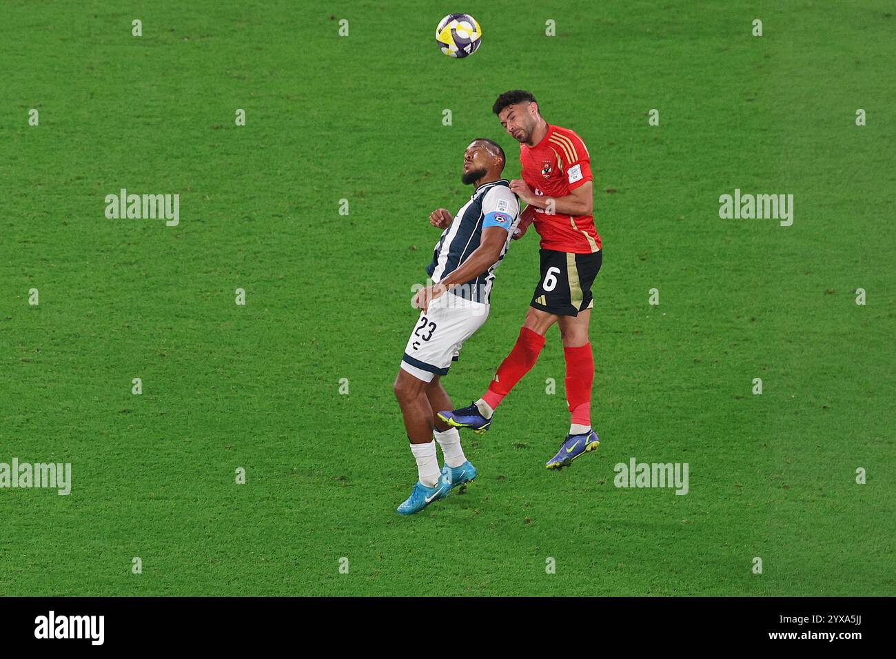 Doha, Qatar. 14th Dec, 2024. Salomon Rondon of Pachuca battles for ...