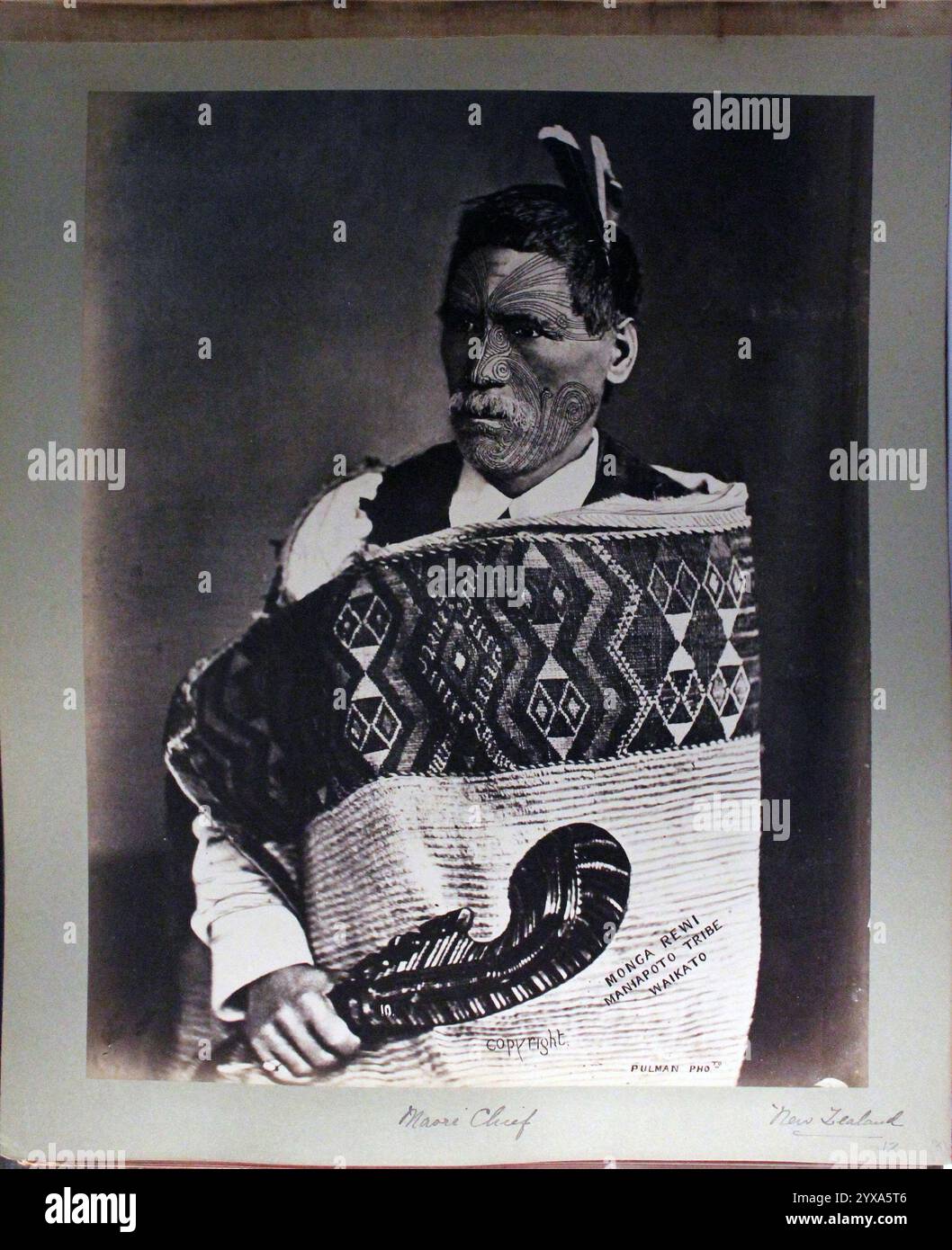 Portrait of the Maori chief, Monga Rewi Maniapoto, from a 1942 ...